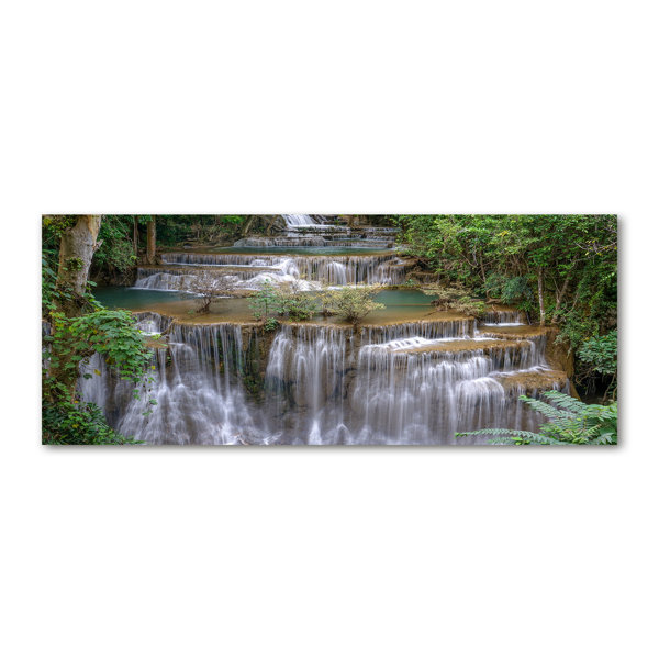Union Rustic Wasserfall im Wald - Ungerahmte Kunstdrucke auf Leinwand | Wayfair.de